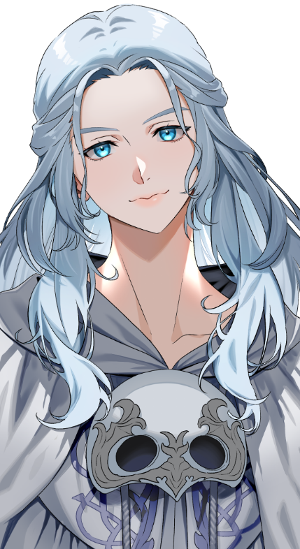 Safebooru - 1girl blue eyes blue hair capelet collarbone commentary dig potato drawstring final ...