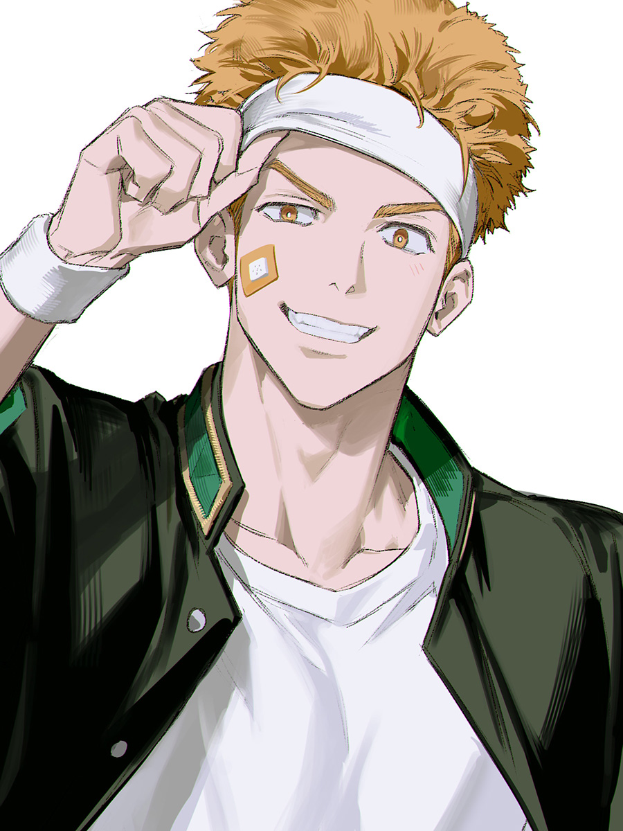 Safebooru - 1boy 77ho bandaid bandaid on face character request ...