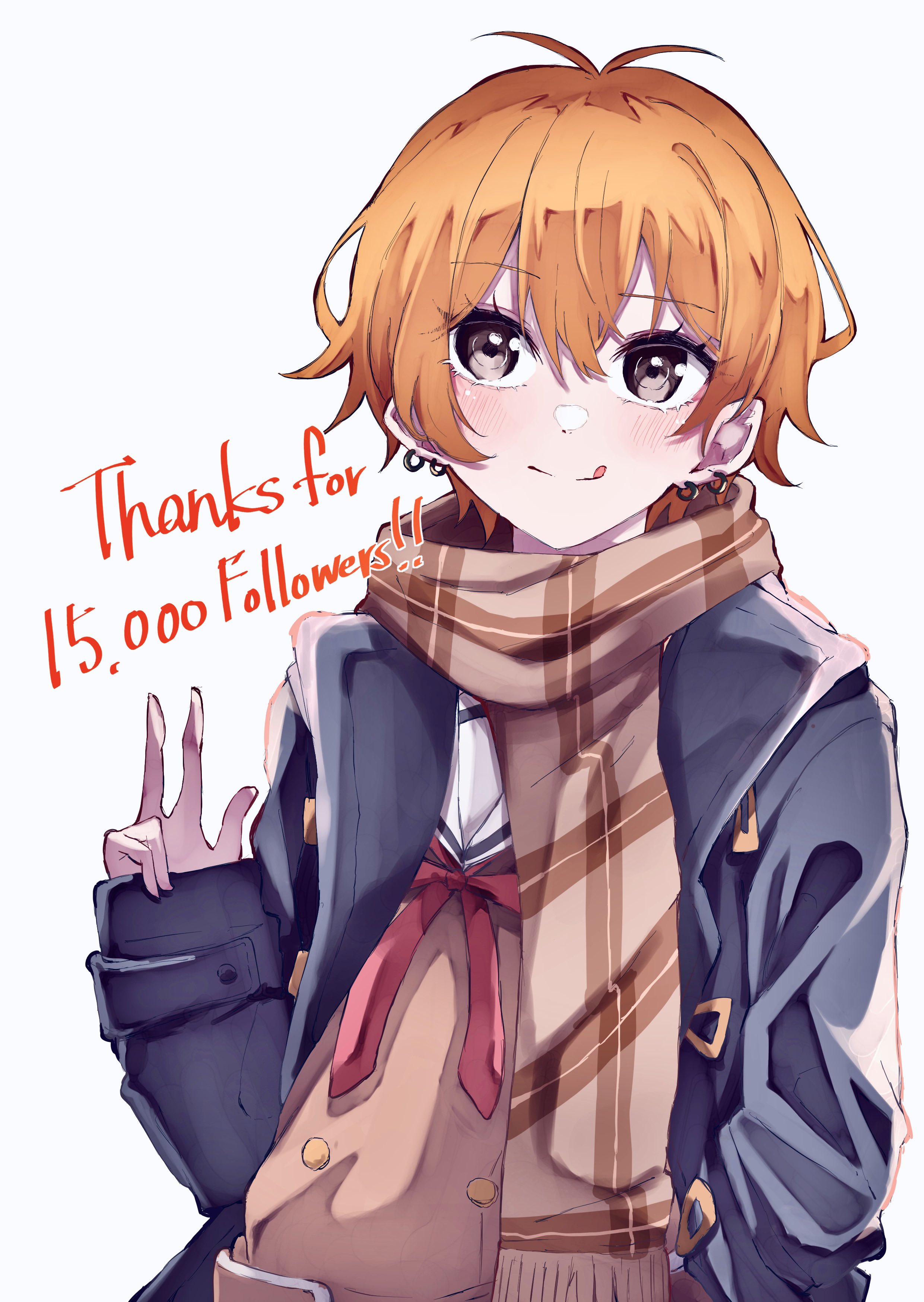 Safebooru - 1girl absurdres bang dream! black coat blush brown dress brown eyes brown scarf ...