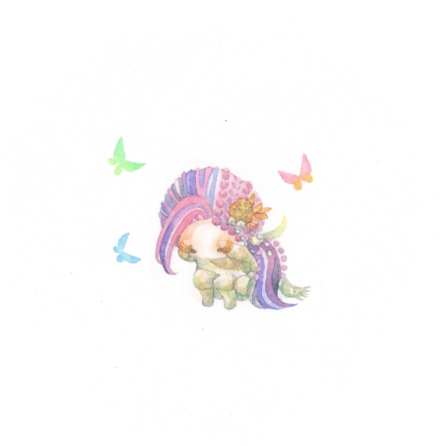 Safebooru - 1boy bug butterfly chibi covering own eyes full body ...
