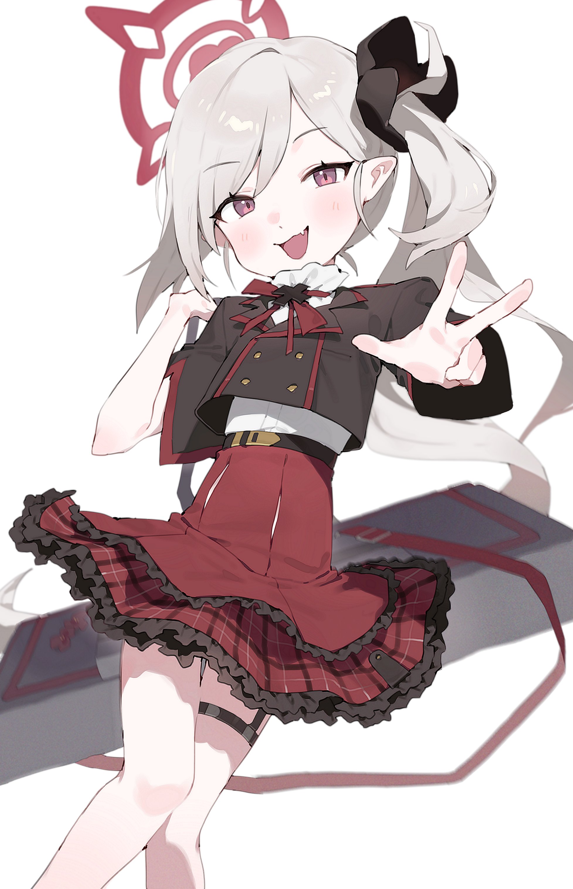 Safebooru - 1girl absurdres bag belt black belt black flower black jacket blue archive buttons ...