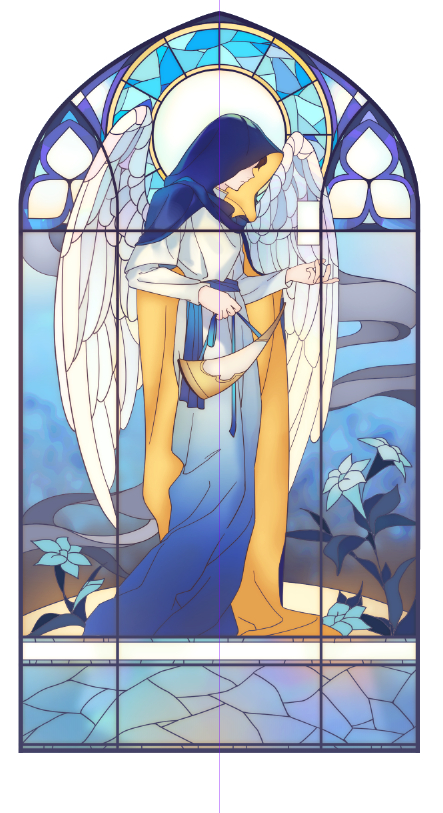 Safebooru - 1boy angel wings artist request blue cloak cloak flower fog ...