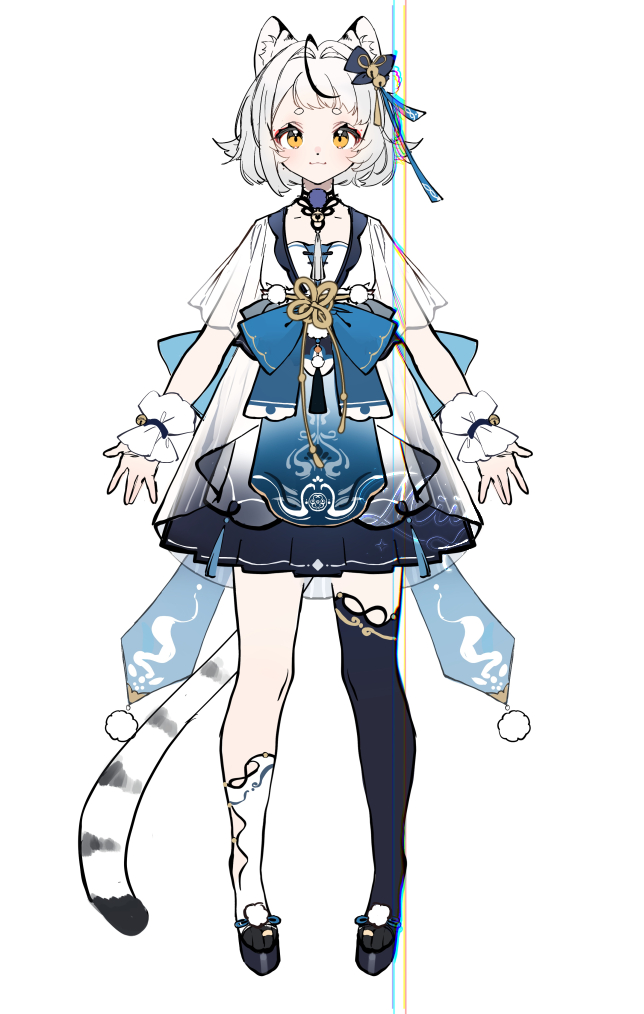 Safebooru - 1girl :3 ahoge animal ear fluff animal ears ankle socks arin (fanfan013 ...