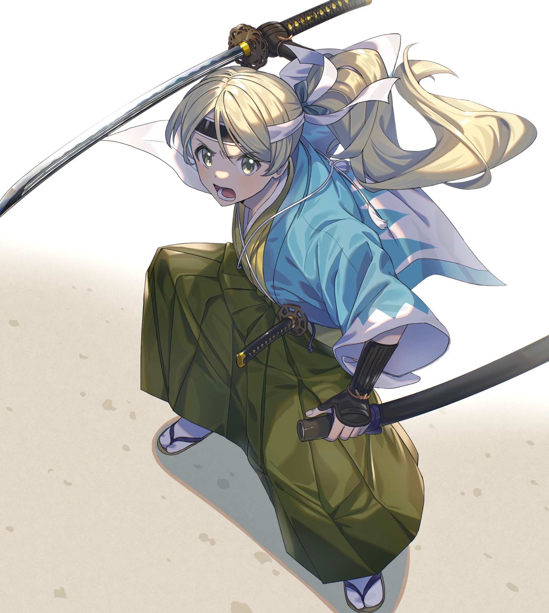 Safebooru - 1girl blonde hair commentary request fighting stance green ...