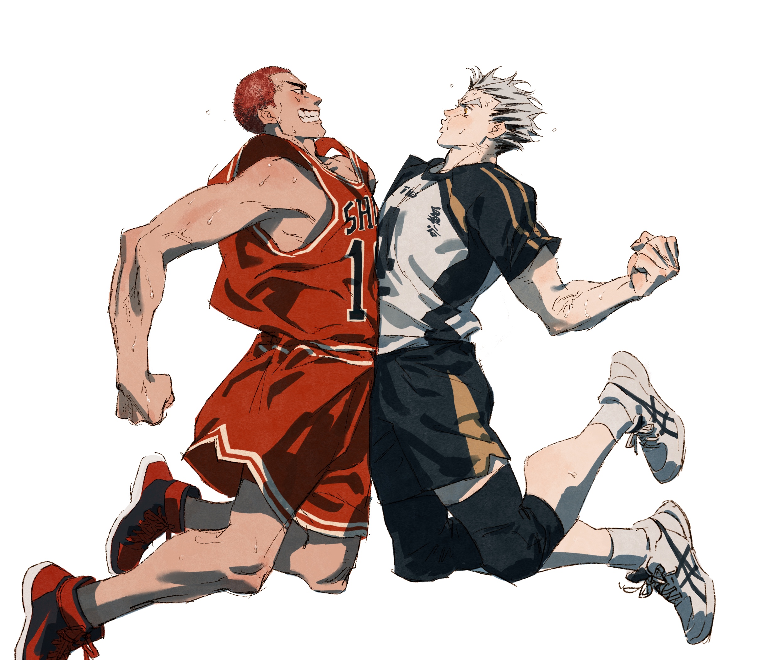 Safebooru - 2boys basketball uniform black eyes black hair black shorts ...
