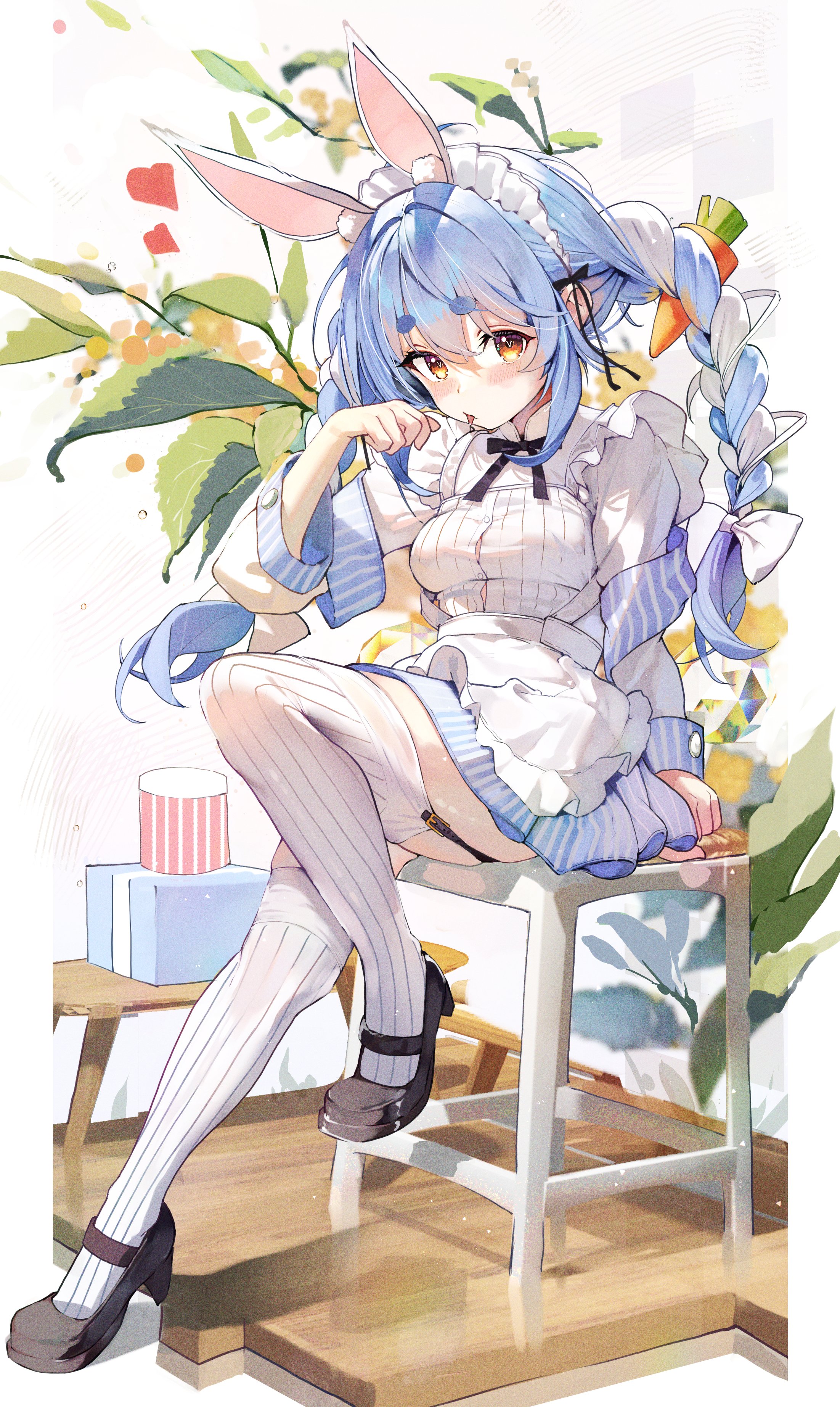 Safebooru - 1girl absurdres alternate costume animal ear fluff animal ears black footwear black ...