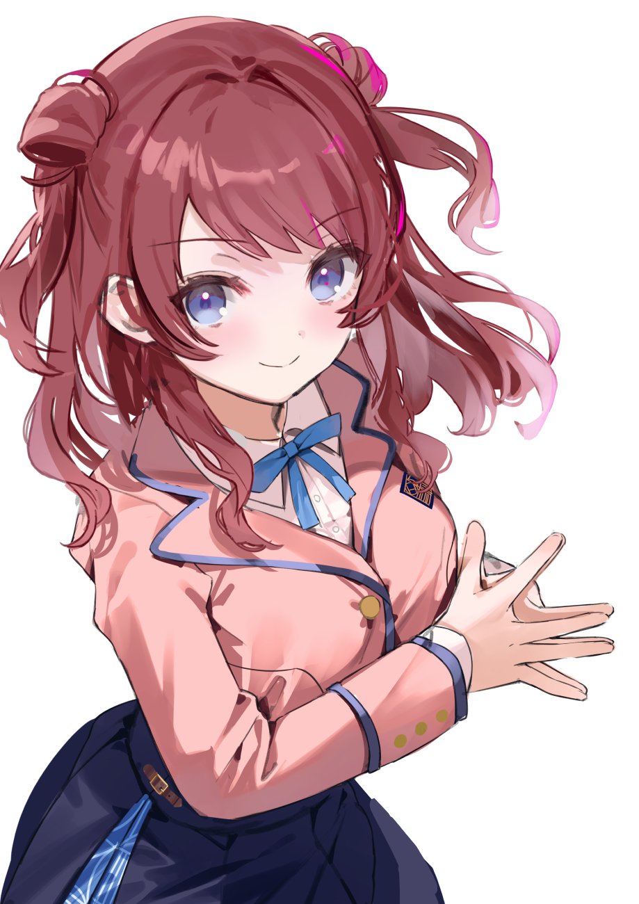 Safebooru - 1girl blazer blue eyes blue overskirt blue ribbon blue skirt blush breasts brown ...