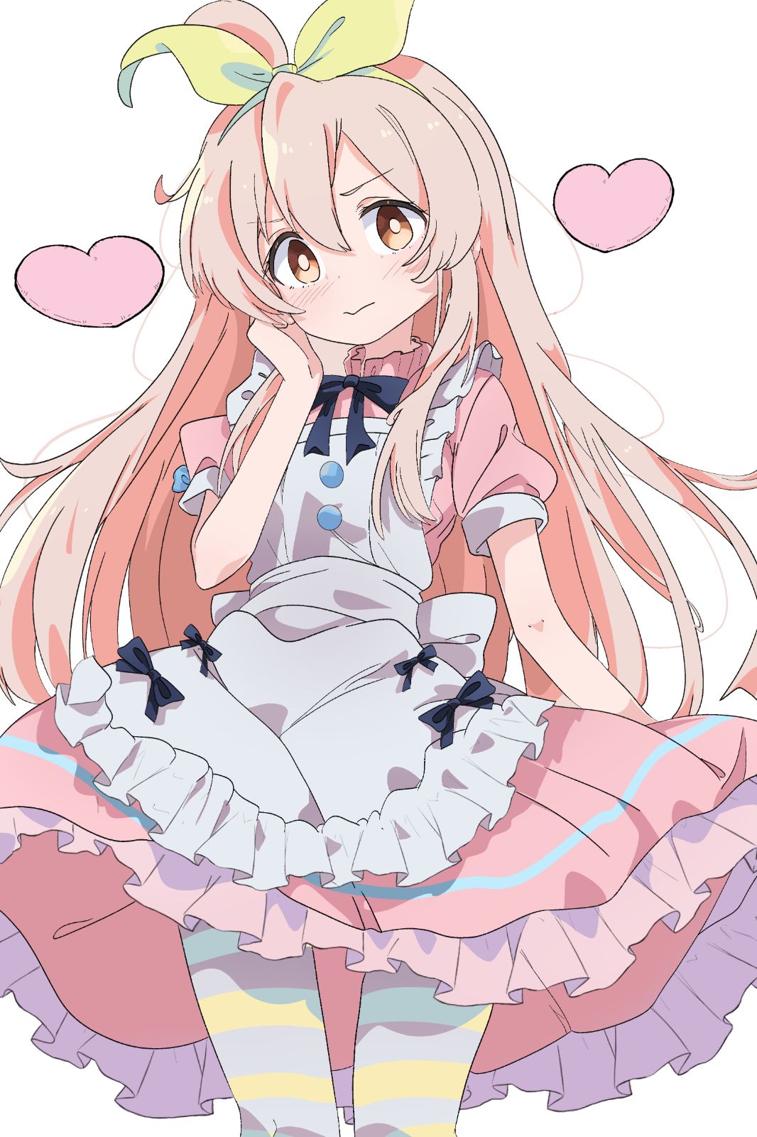 Safebooru - 1girl alice in wonderland apron asami-chan black ribbon blush bow dress frilled ...