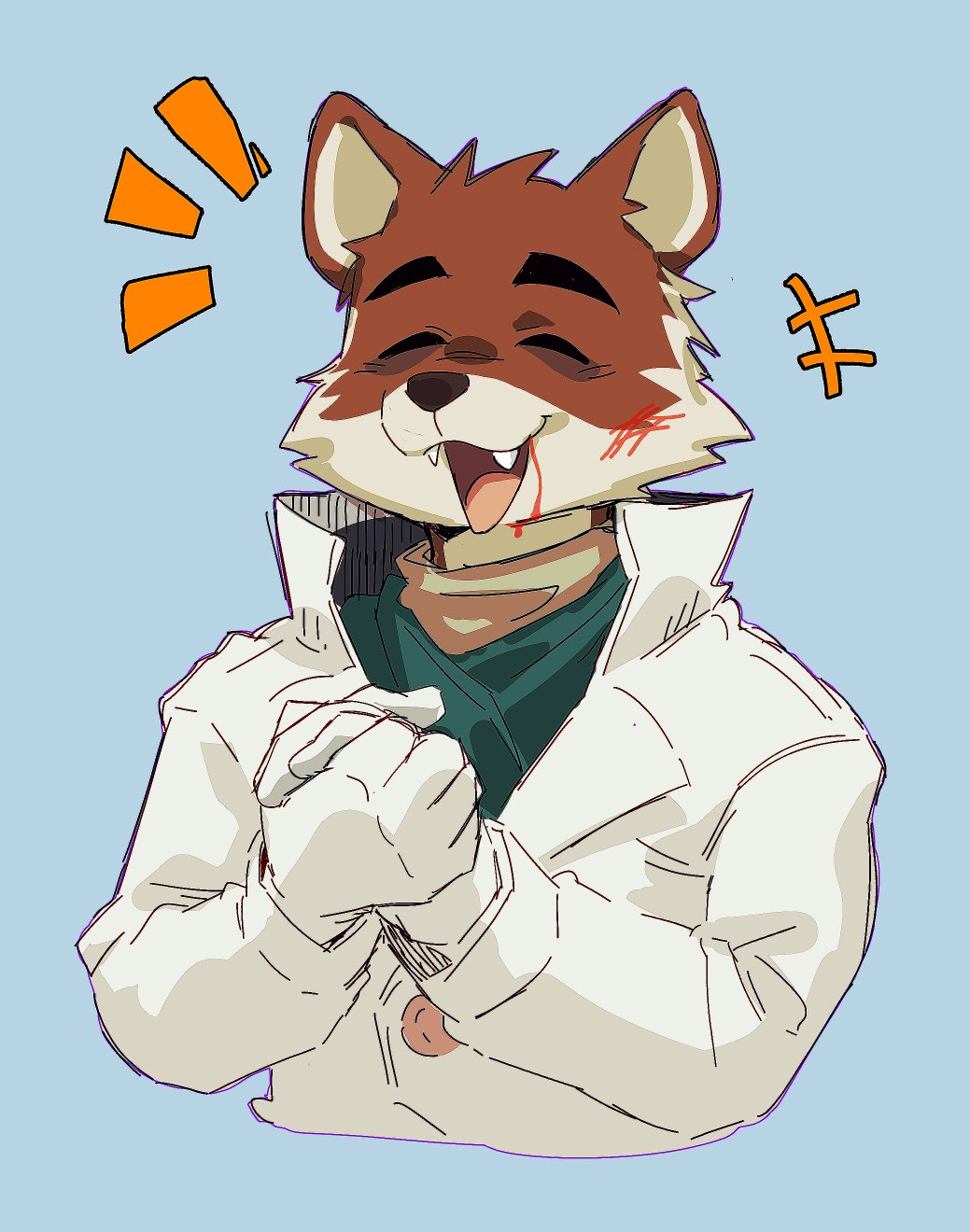 Safebooru - 1boy animal ears artemis (rtf) blood blood from mouth blue ...