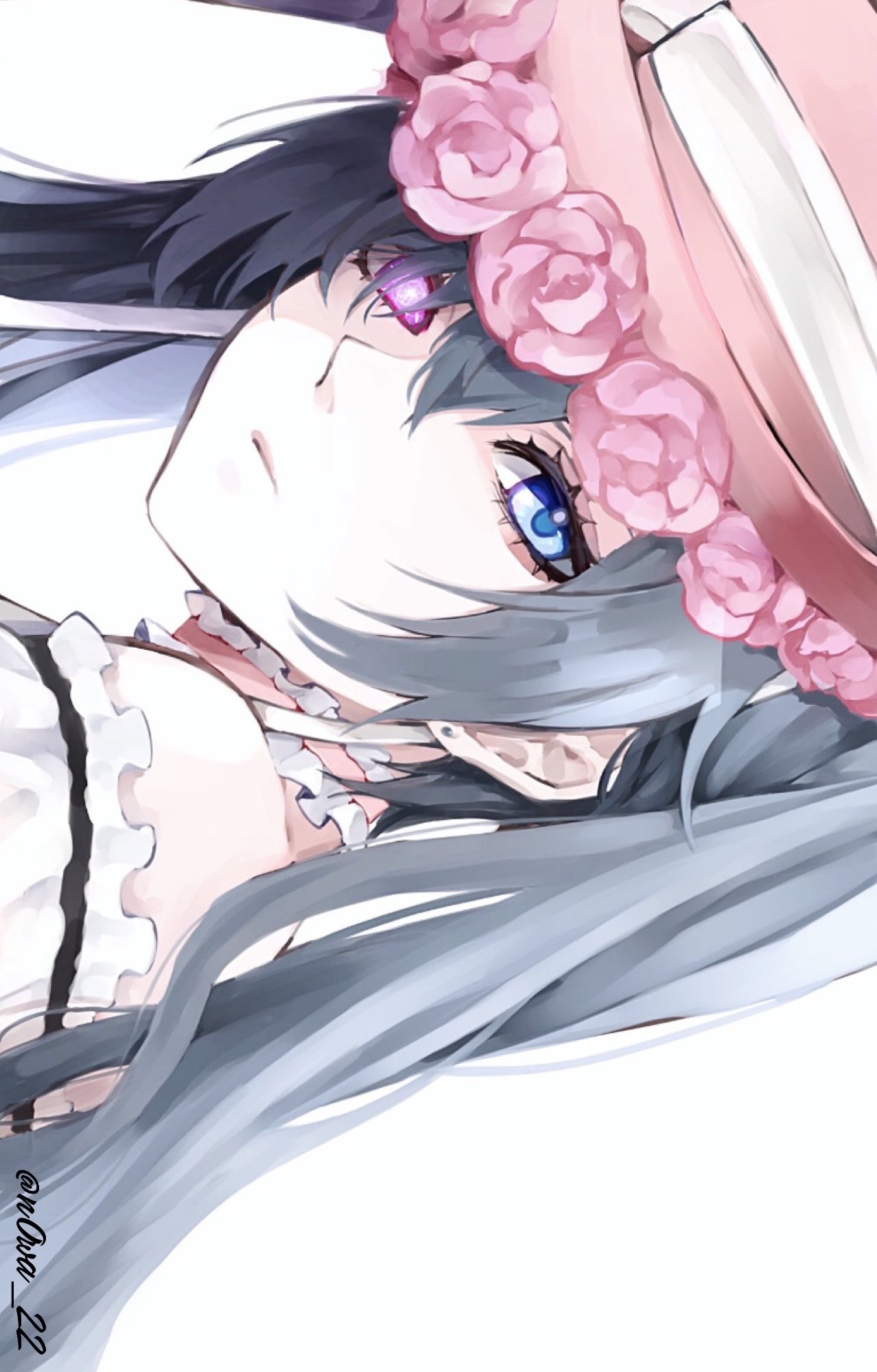 Safebooru - 1boy bare shoulders blue eyes blue hair choker ciel ...
