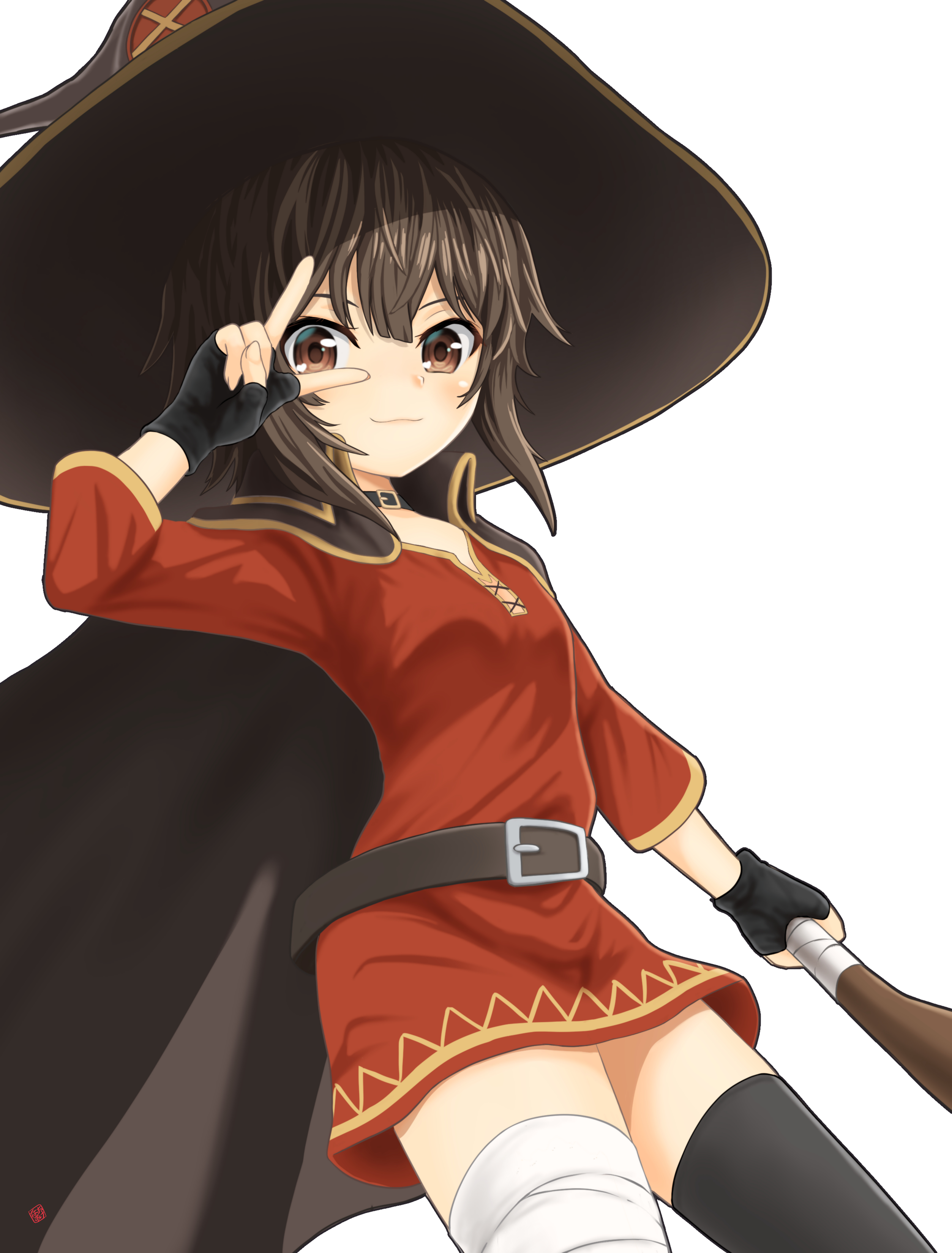 Safebooru - 1girl absurdres bandaged leg bandages belt black belt black cape black choker black ...