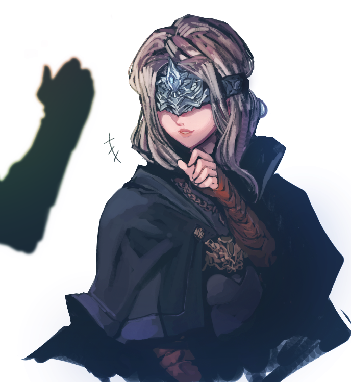 Safebooru - +++ 1girl 1other black capelet black dress capelet commentary request covered eyes ...