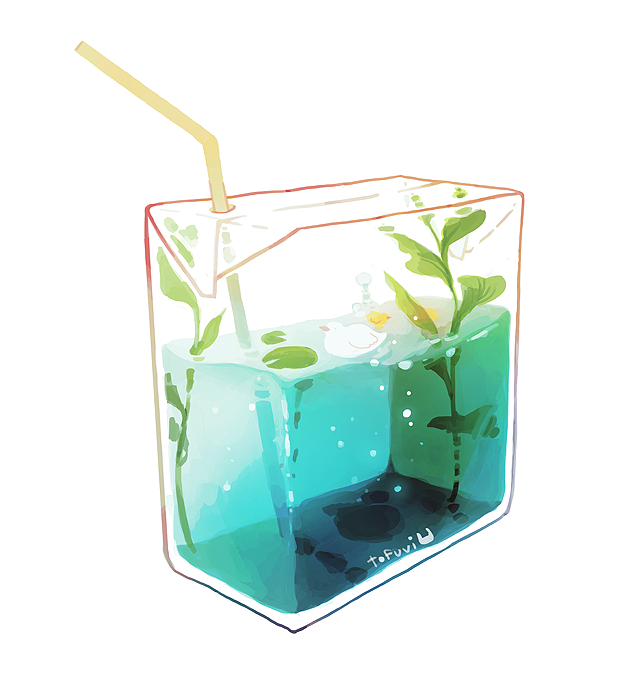 Safebooru - bird drink drinking straw duck duckling juice box kelp lily ...