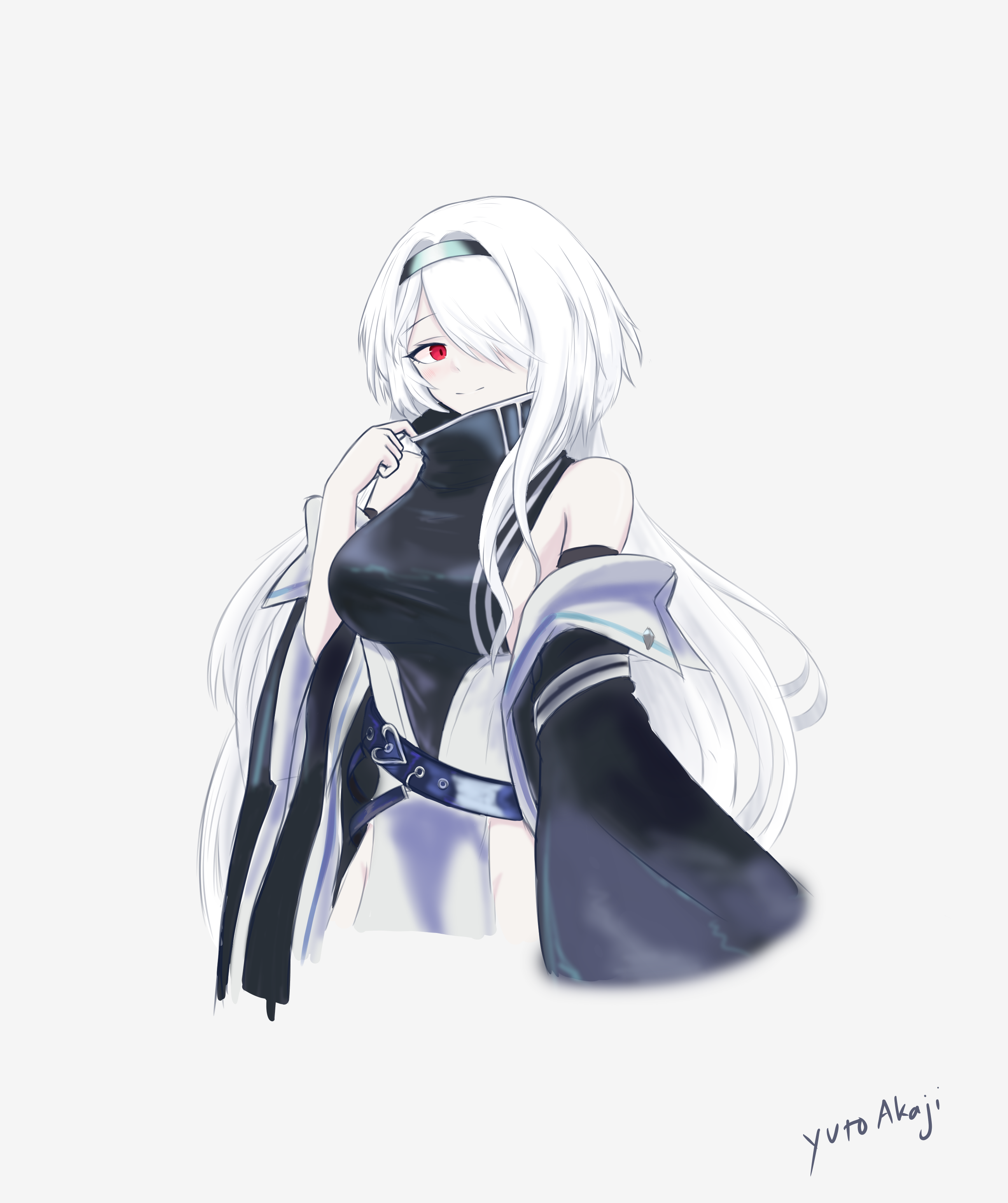 Safebooru - 1girl absurdres artist name azur lane bare shoulders black hairband black jacket ...