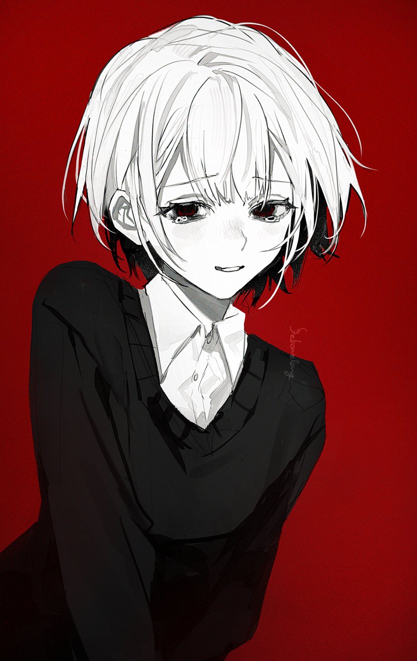 Safebooru - 1girl bags under eyes collared shirt commentary crying ...