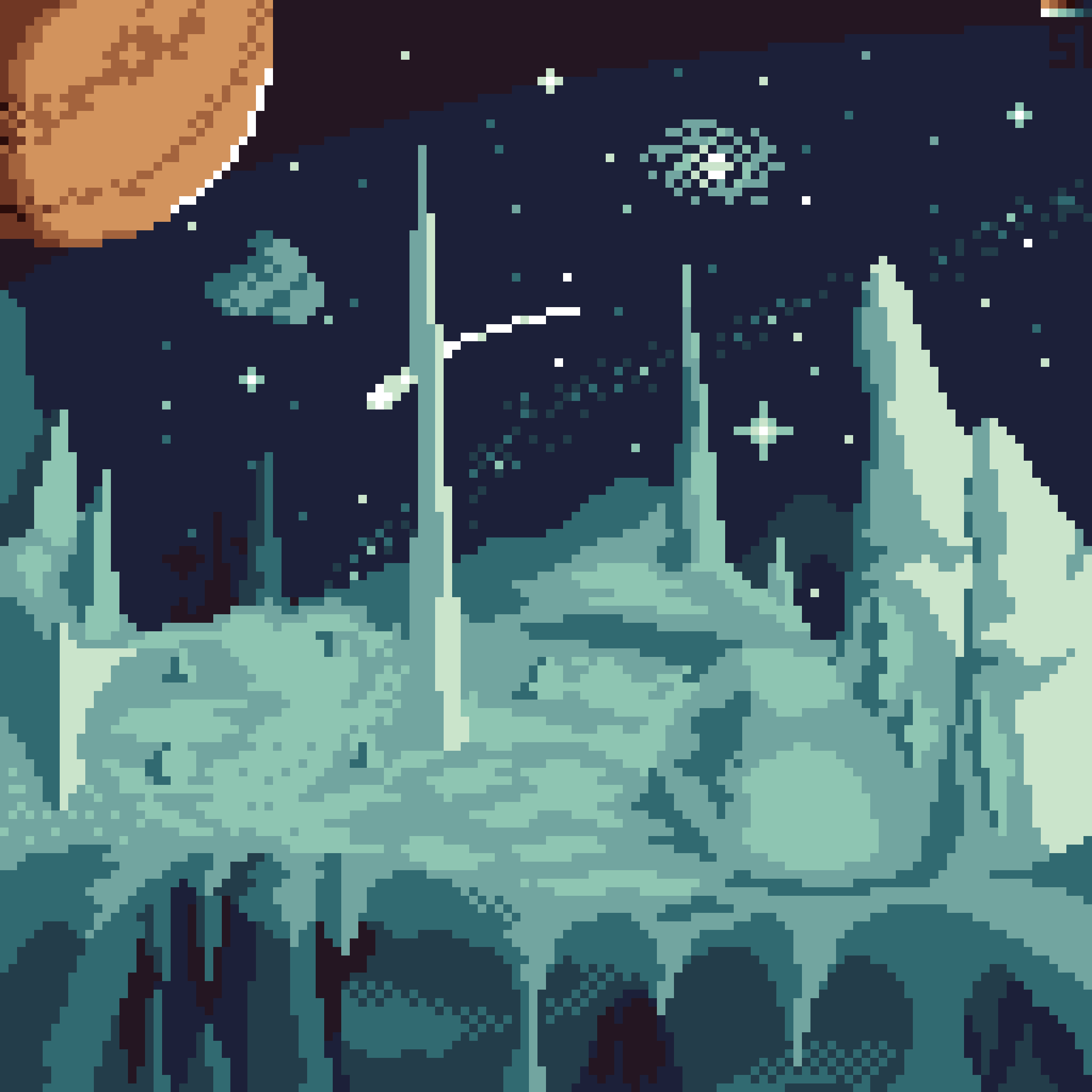 Safebooru - asteroid crater galaxy highres no humans original pixel art ...