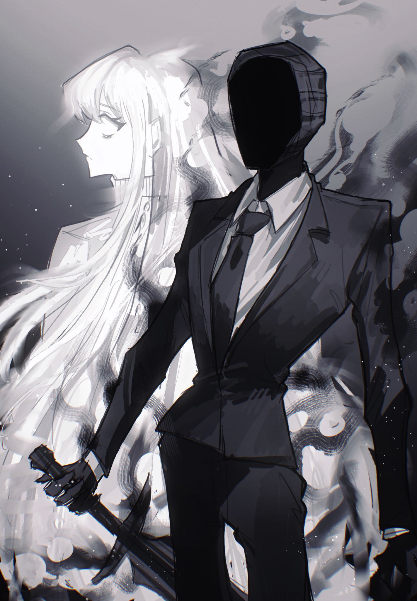 Safebooru - 1boy 1girl angelica (project moon) black jacket black ...