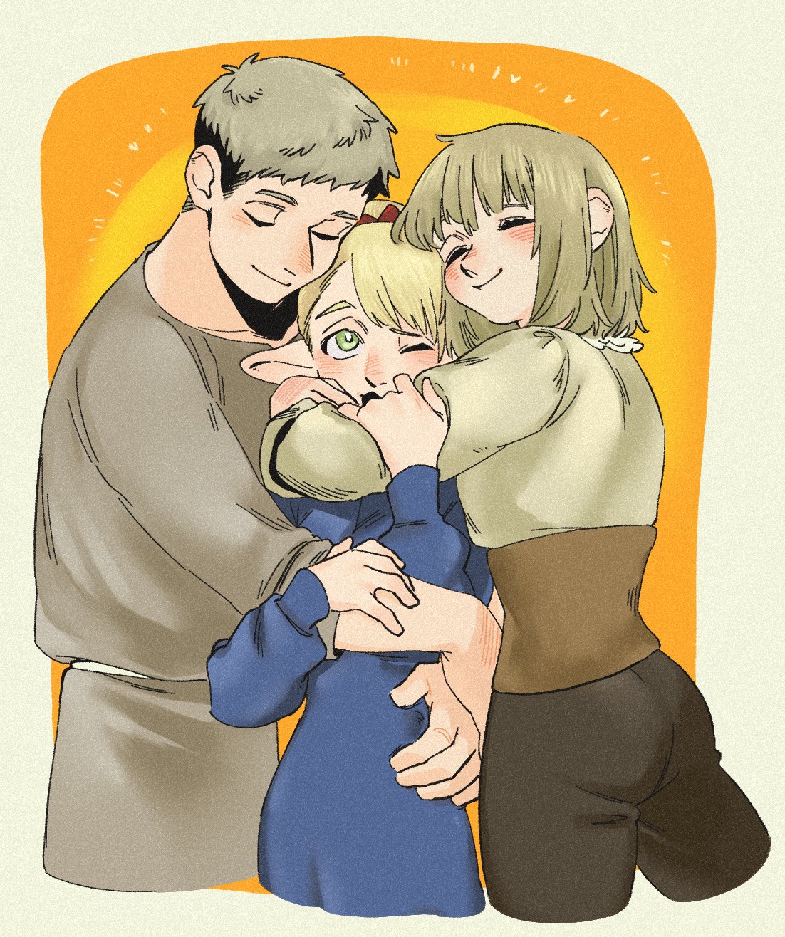 Safebooru 1boy 2girls Black Pants Blonde Hair Blue Dress Blunt Bangs Safebooru 1boy 2girls Black Pants Blonde Hair Blue Dress Blunt Bangs