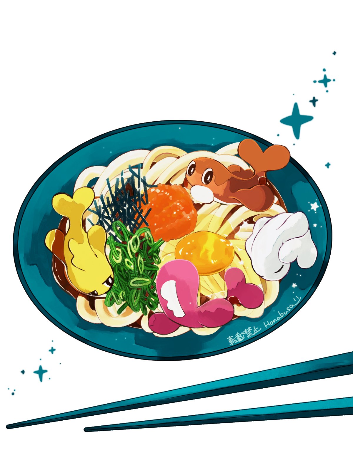 Safebooru - animal focus chopsticks colored skin commentary request egg ...