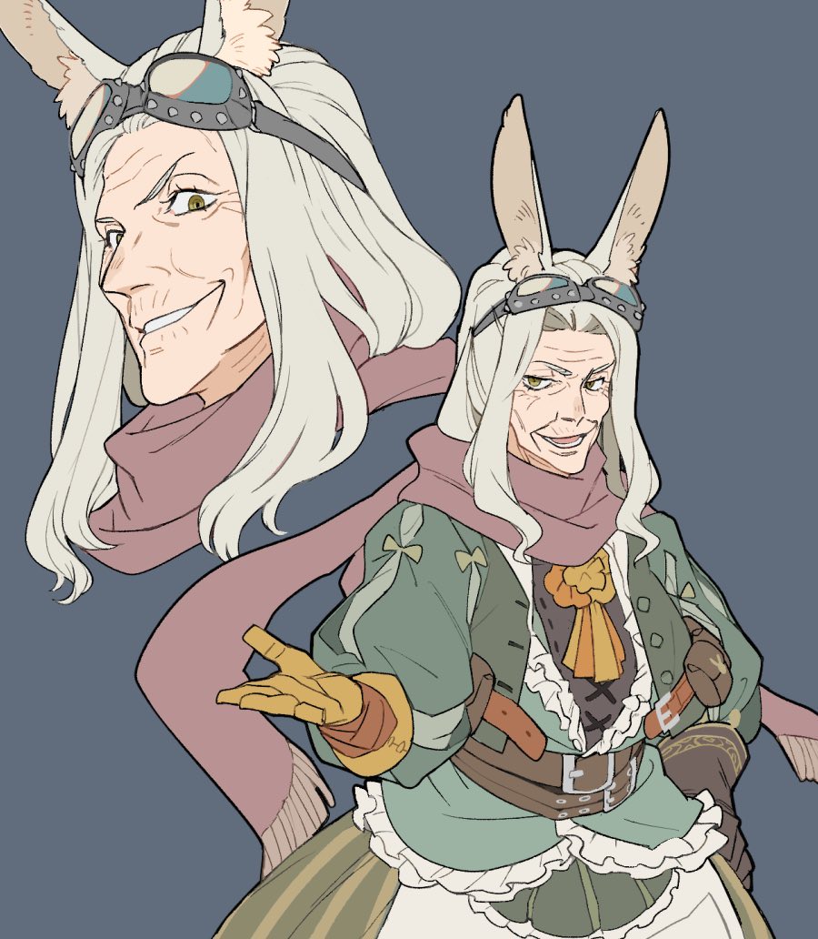 Safebooru - 1girl :d animal ears ascot belt gloves goeppe goggles ...