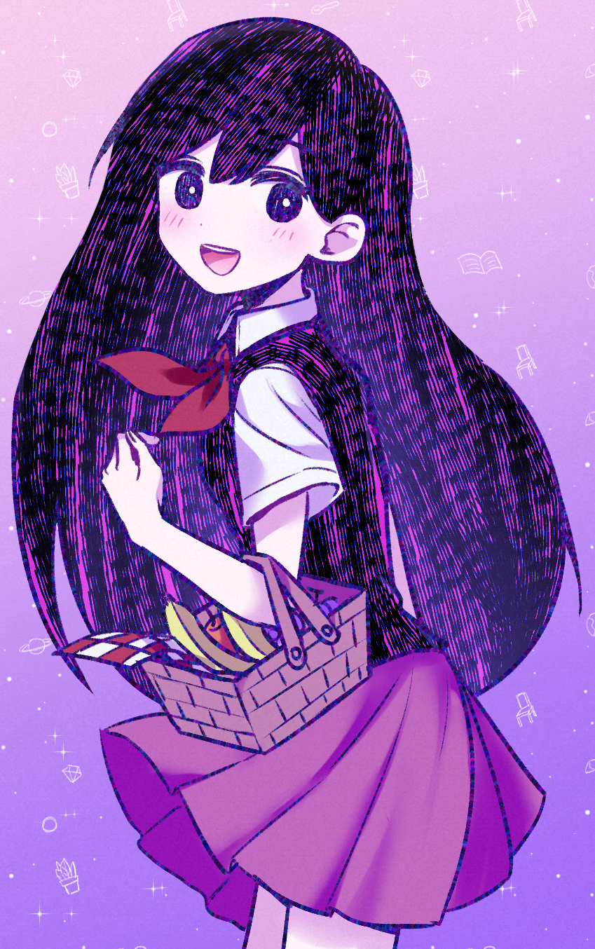 Safebooru - 1girl black hair colored skin highres long hair looking at ...