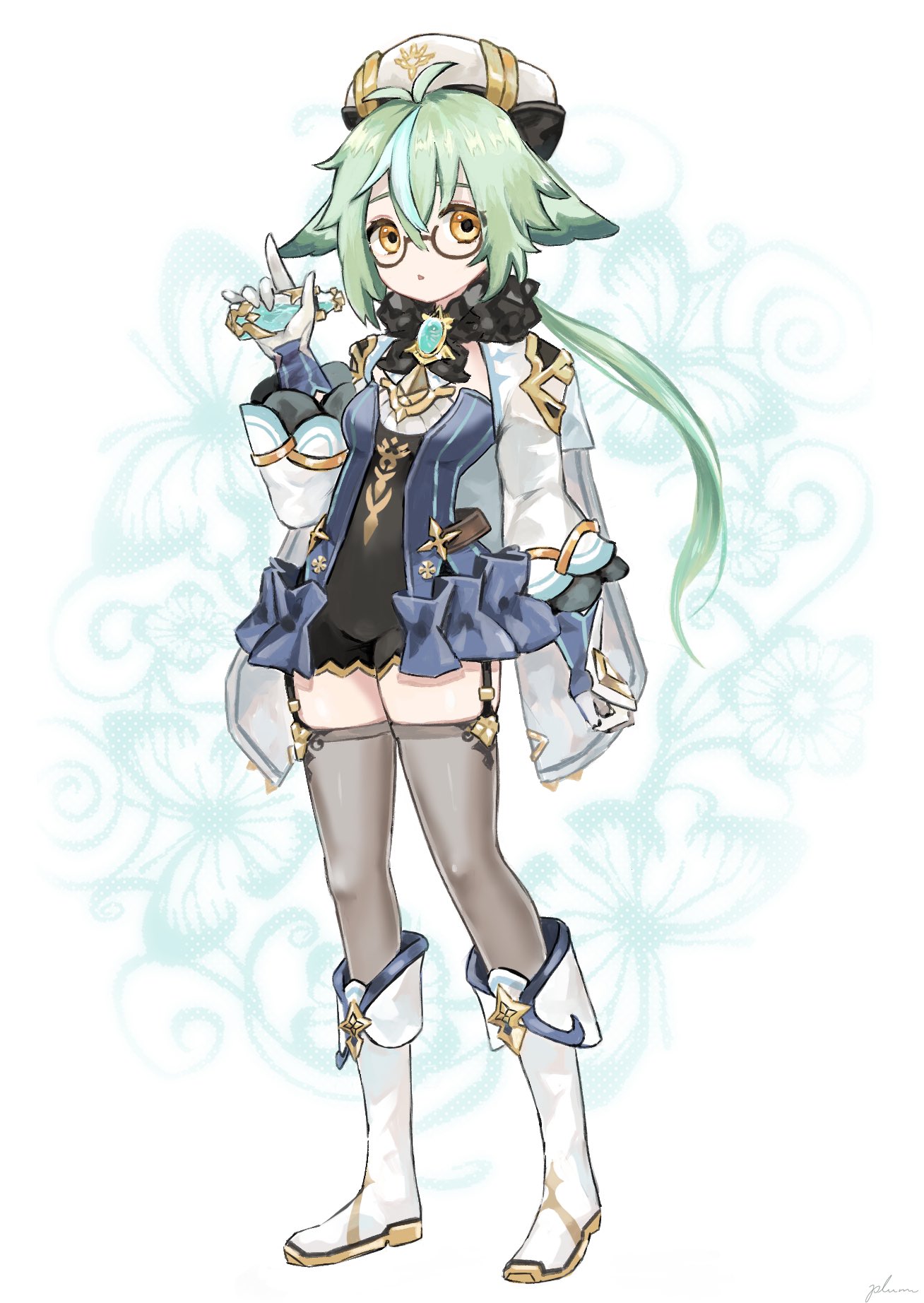 Safebooru - 1girl :o animal ears antenna hair artist name blue hair ...