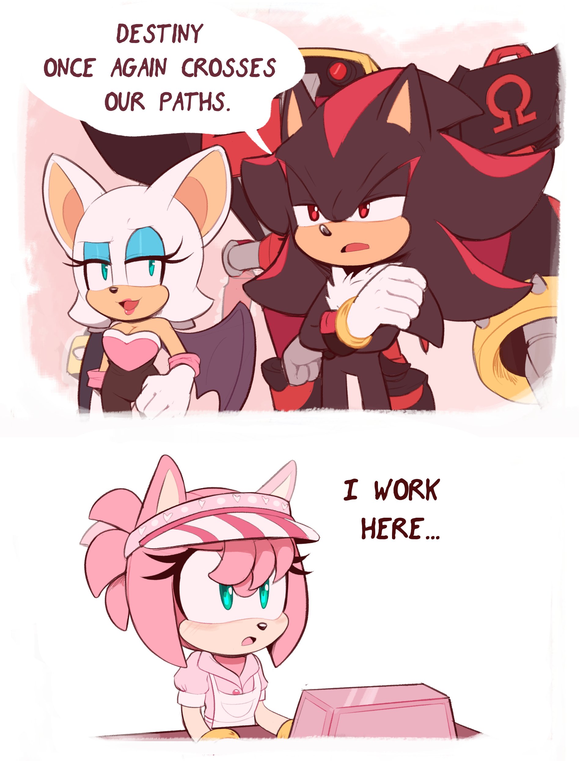 Safebooru - 2boys 2girls absurdres alternate costume alternate hairstyle amy rose animal ears ...