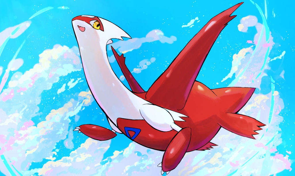 Safebooru - claws clouds colored skin day flying latias multicolored ...