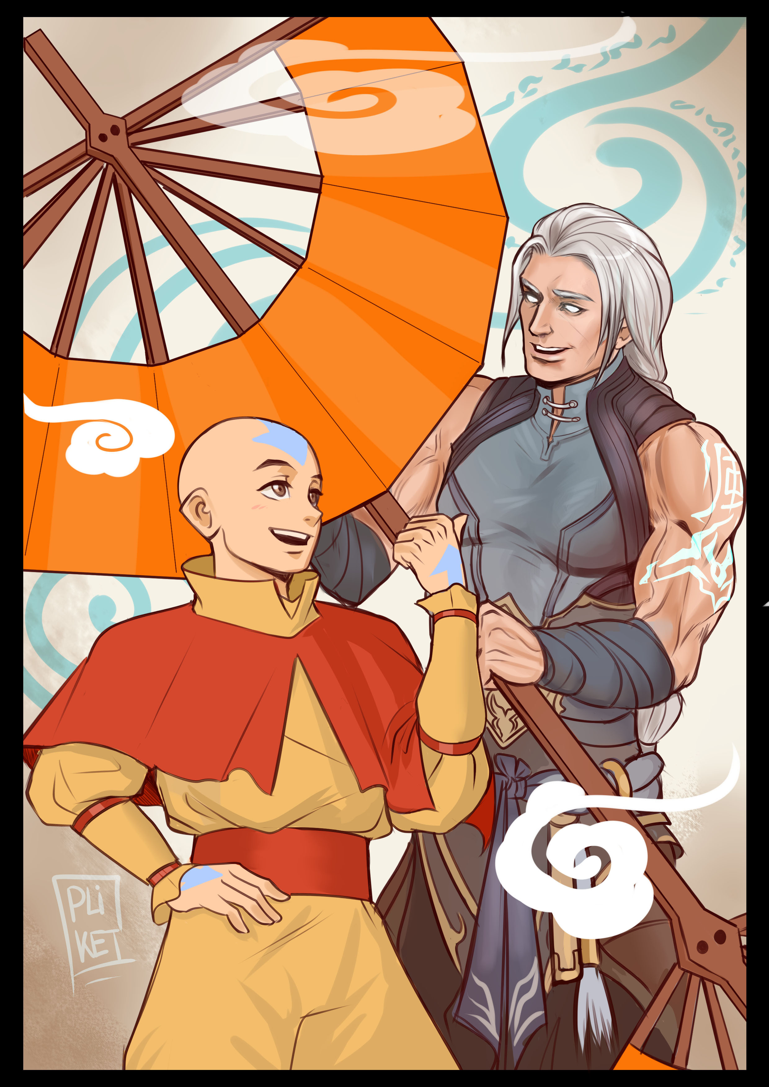 Safebooru - 2boys aang absurdres avatar: the last airbender avatar legends bald black border ...
