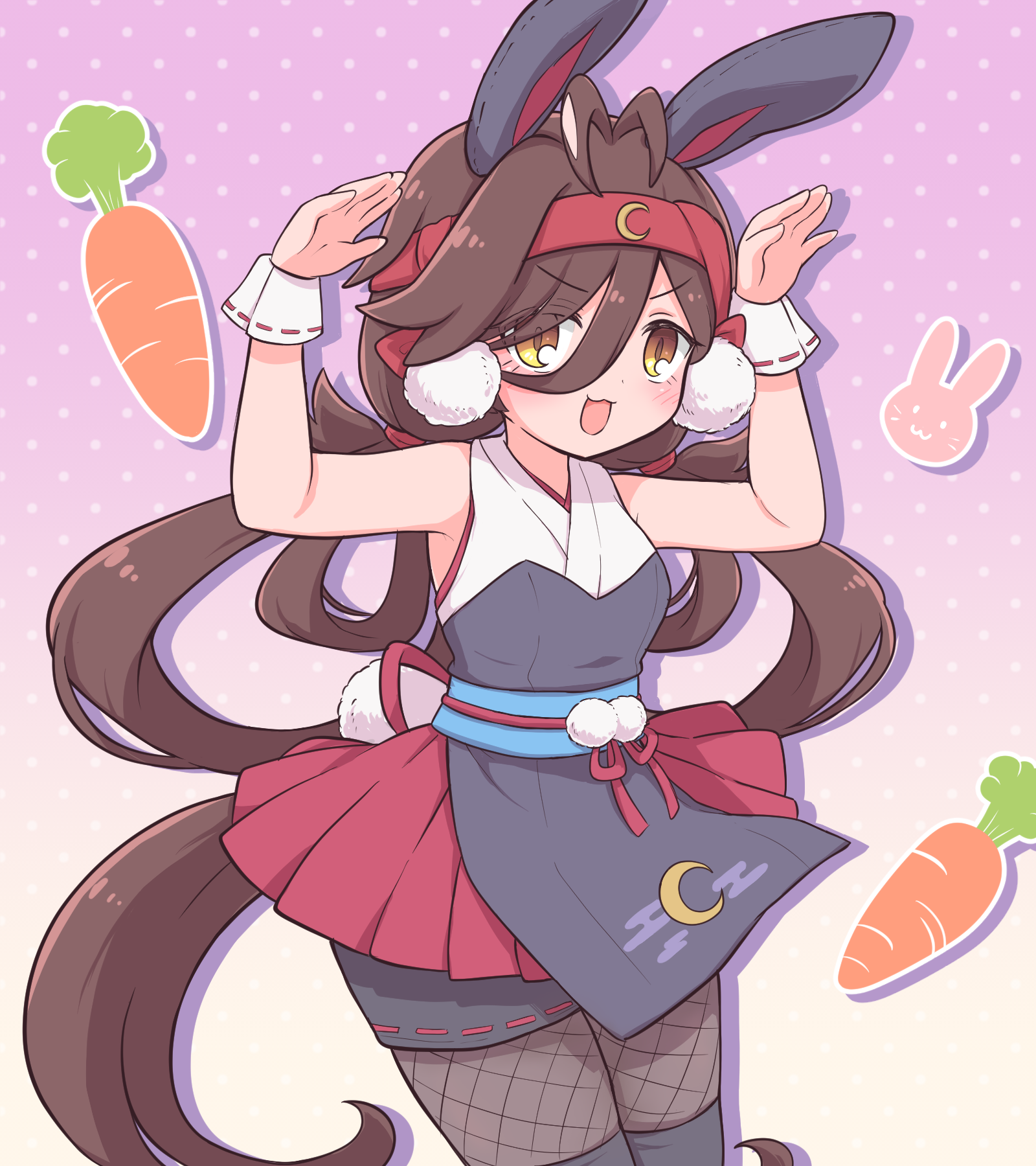 Safebooru - 1girl alternate costume animal ears antenna hair blush brown eyes brown hair bunny ...