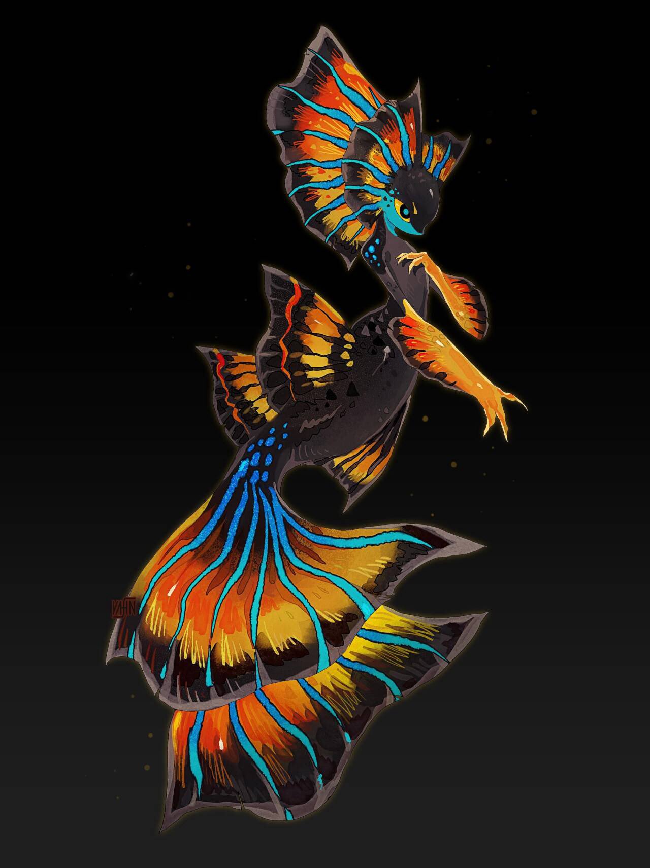 Safebooru - animal focus bairizuomeng black background blue eyes ...