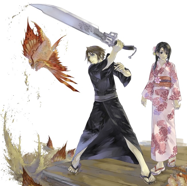 Safebooru - 1boy 1girl alternate costume alternate hairstyle arm above head black eyes black ...