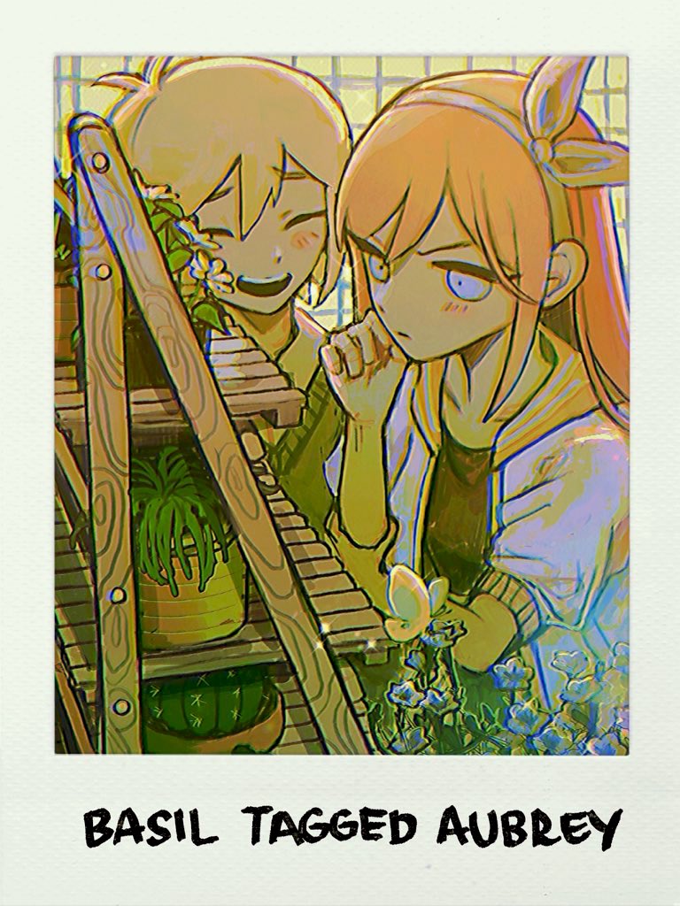 Safebooru - 1boy 1girl aubrey (faraway) (omori) aubrey (omori) basil (faraway) (omori) basil ...