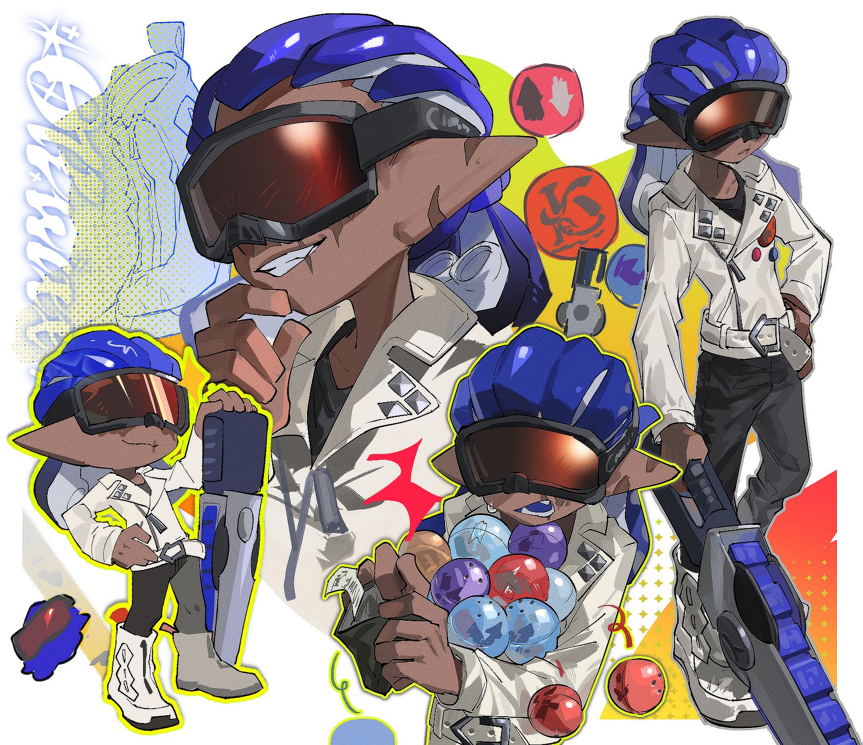 Safebooru - 1boy belt black-framed eyewear closed mouth dark-skinned ...