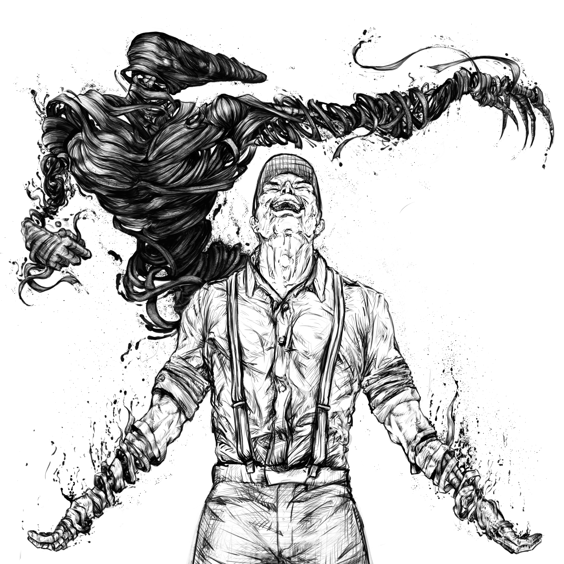 Safebooru - ajin (sakurai gamon) closed eyes crazy laugh evil smile ...