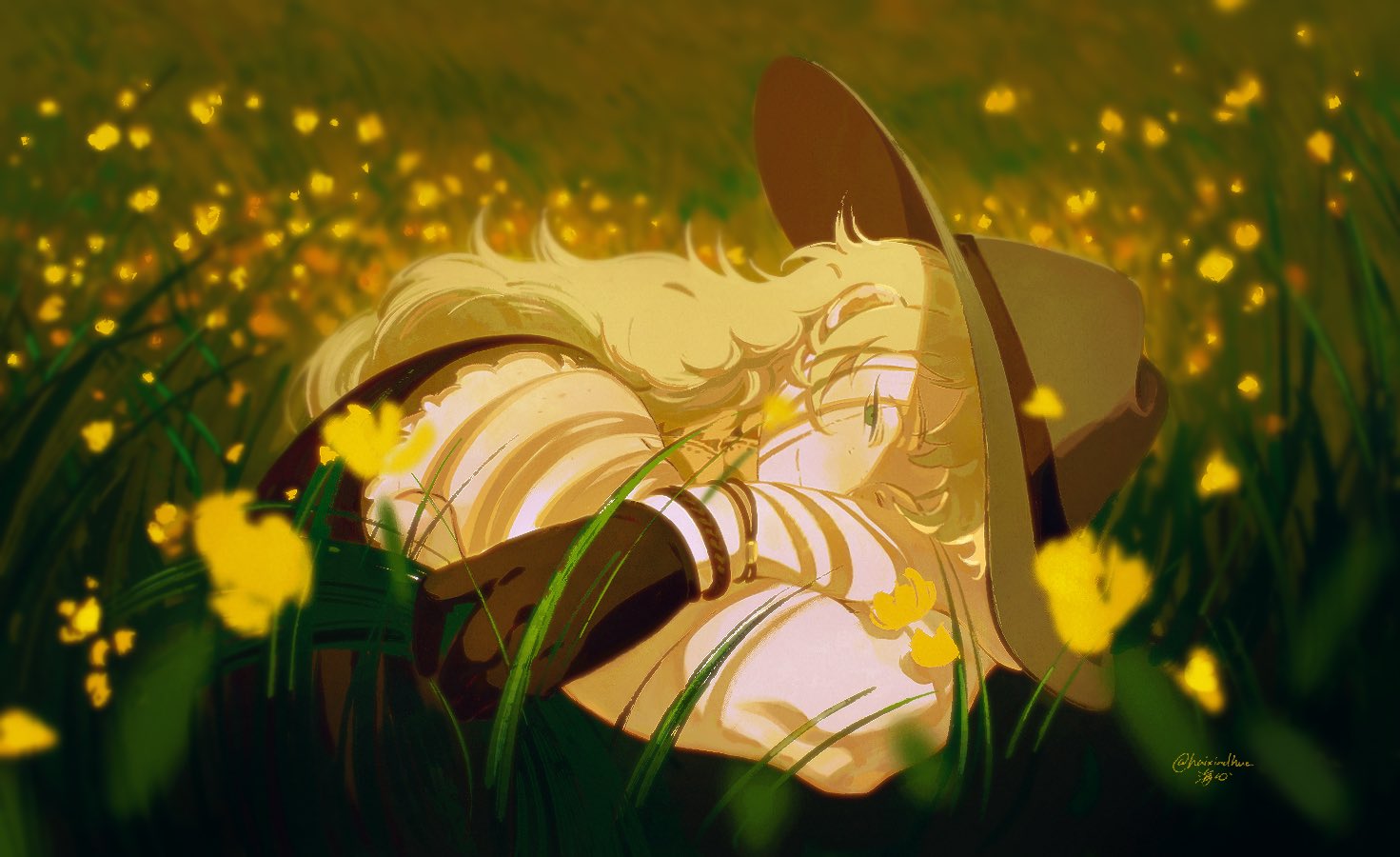 Safebooru - 1boy alternate hair length alternate hairstyle blonde hair gloves green eyes ...