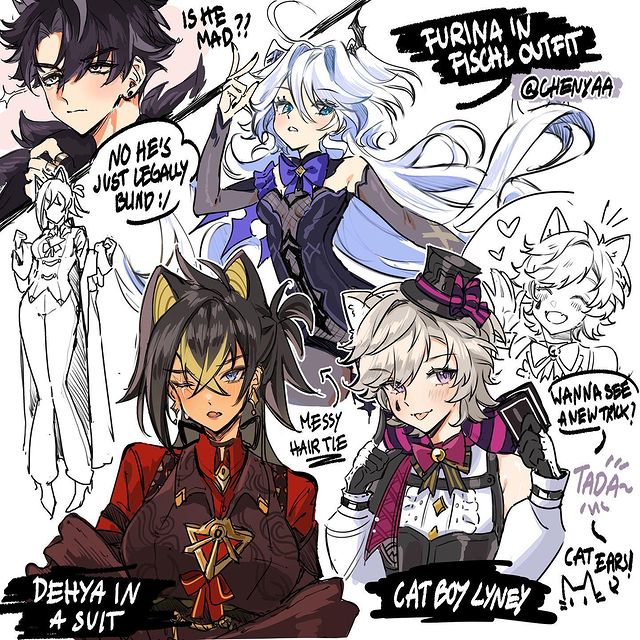 Safebooru - animal ears blush cat boy cat ears cat girl cosplay dehya ...