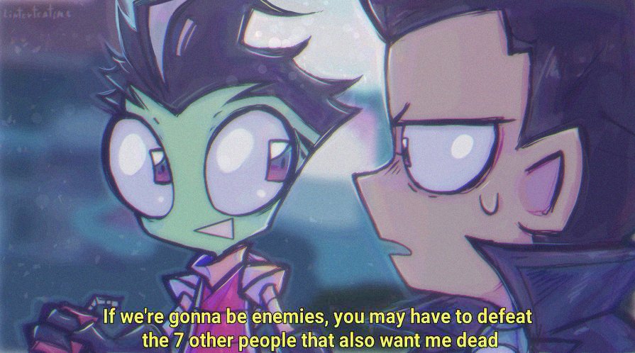 Safebooru - 2boys alien black hair close-up colored skin dib (invader ...