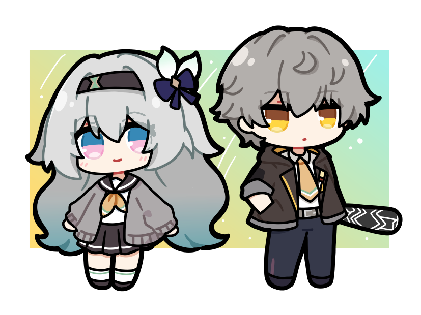 Safebooru - 1boy 1girl alternate costume baseball bat belt black bow black hairband black jacket ...