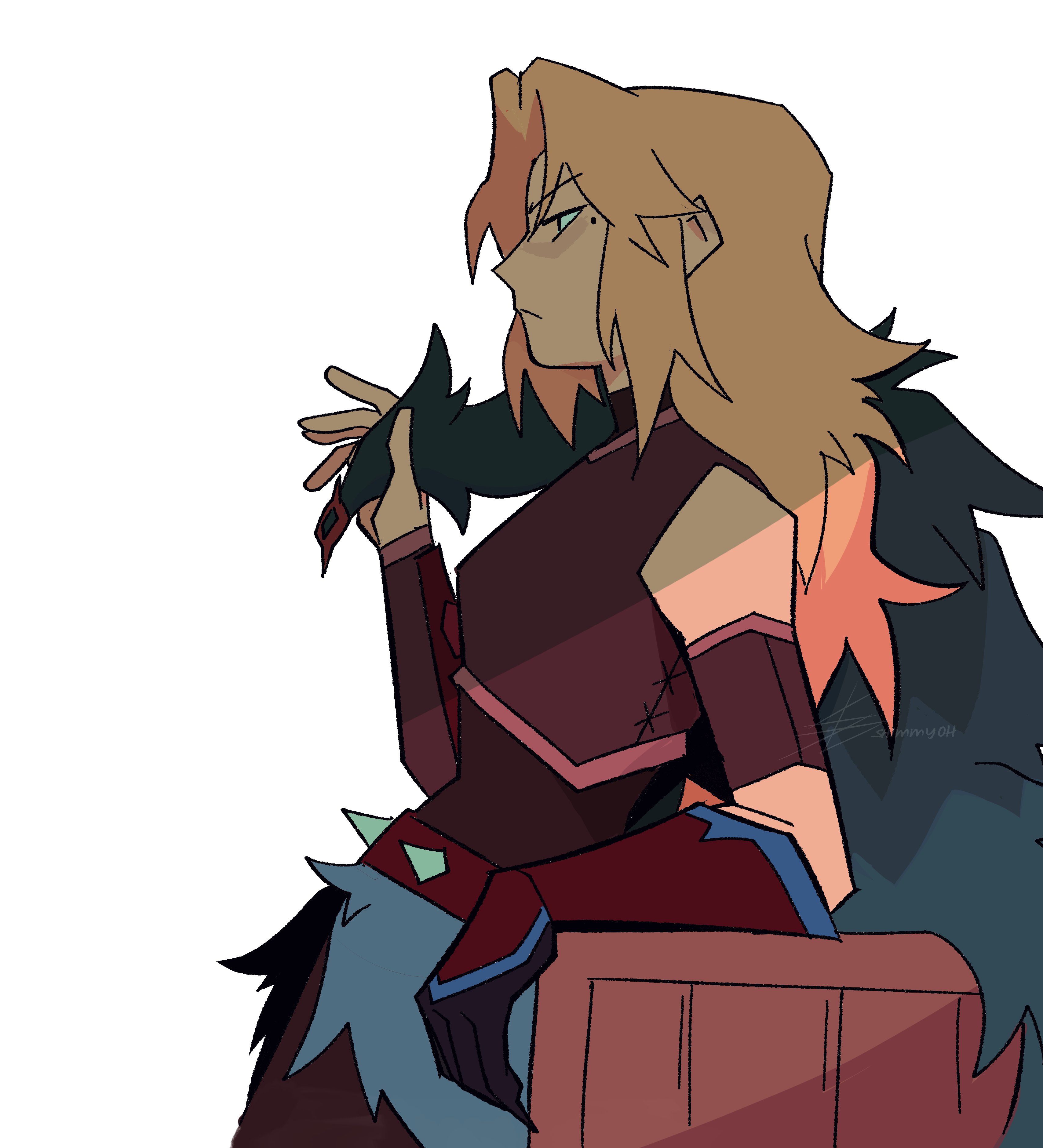 Safebooru - 1girl absurdres amphibia armlet armor blonde hair blue eyes breastplate brown pants ...