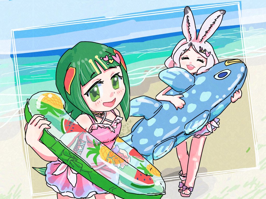 Safebooru - 2girls animal ears arctic hare (kemono friends) beach ...