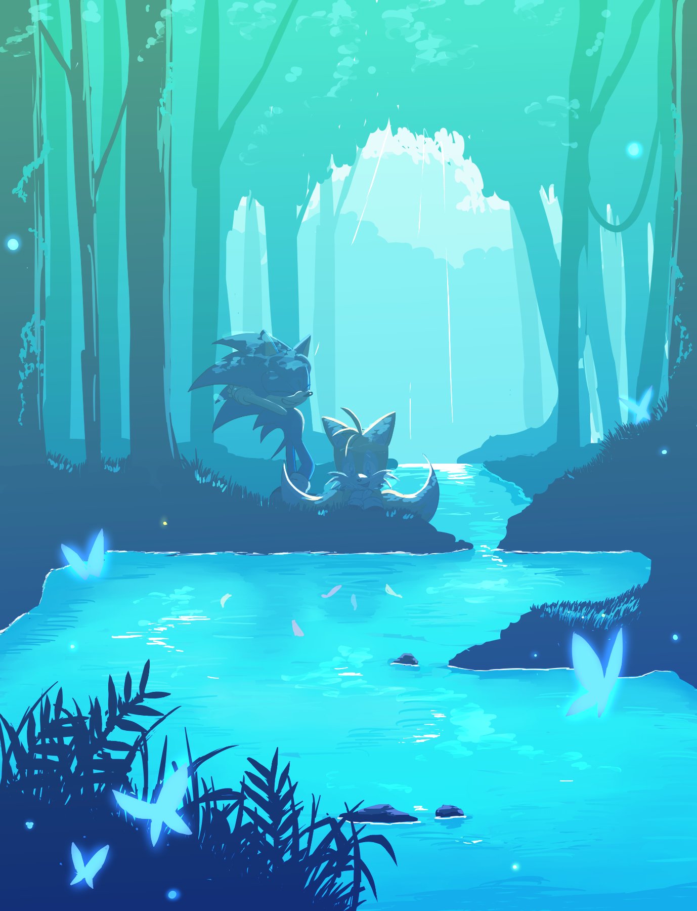 Safebooru 2boys Arms Behind Back Day Forest Furry Furry Male Highres 9406