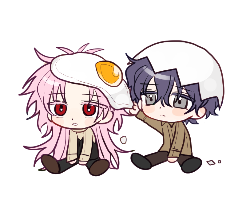 Safebooru - 1b (dlqotlswk) 2boys black pants black vest blank stare ...