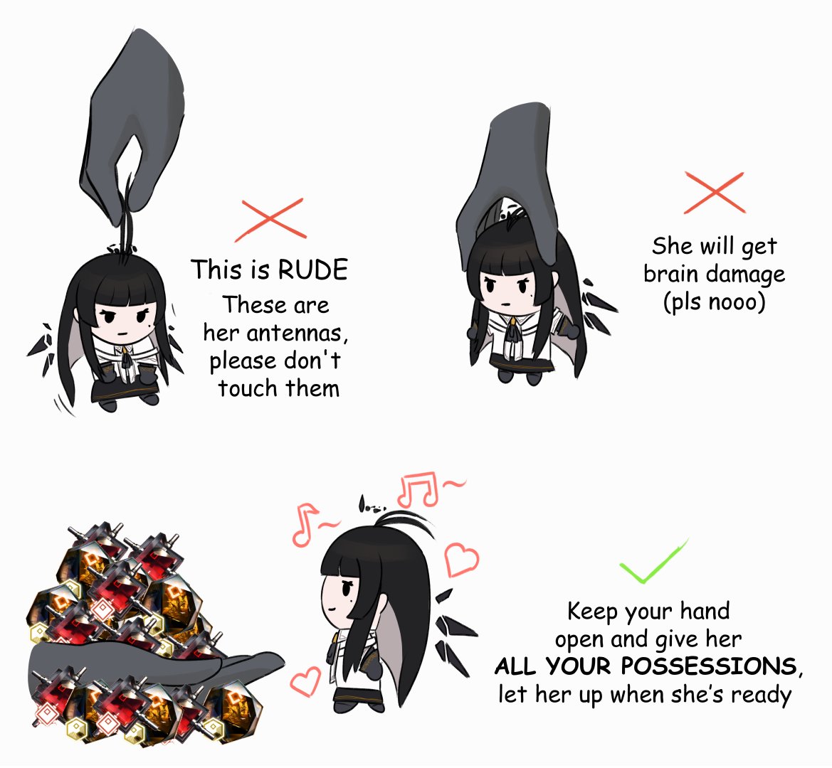 Safebooru - 1girl arknights black hair checkmark chibi detached wings ...