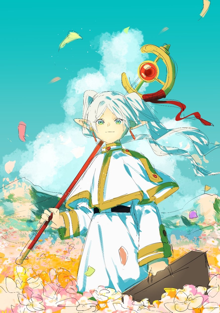 Safebooru - capelet chamwa commentary cowboy shot dangle earrings dress ...