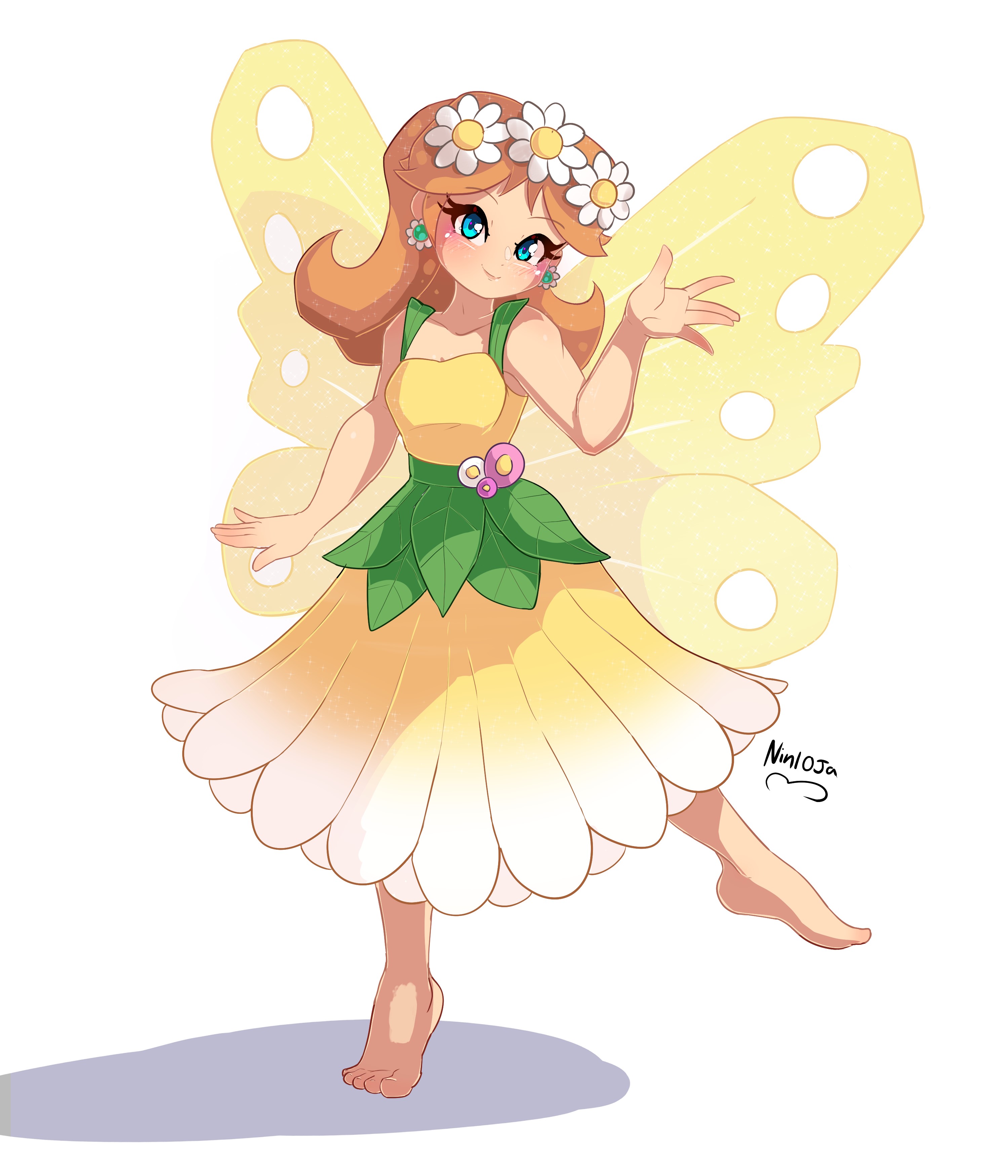 Safebooru - 1girl absurdres artist name barefoot blue eyes brown hair ...