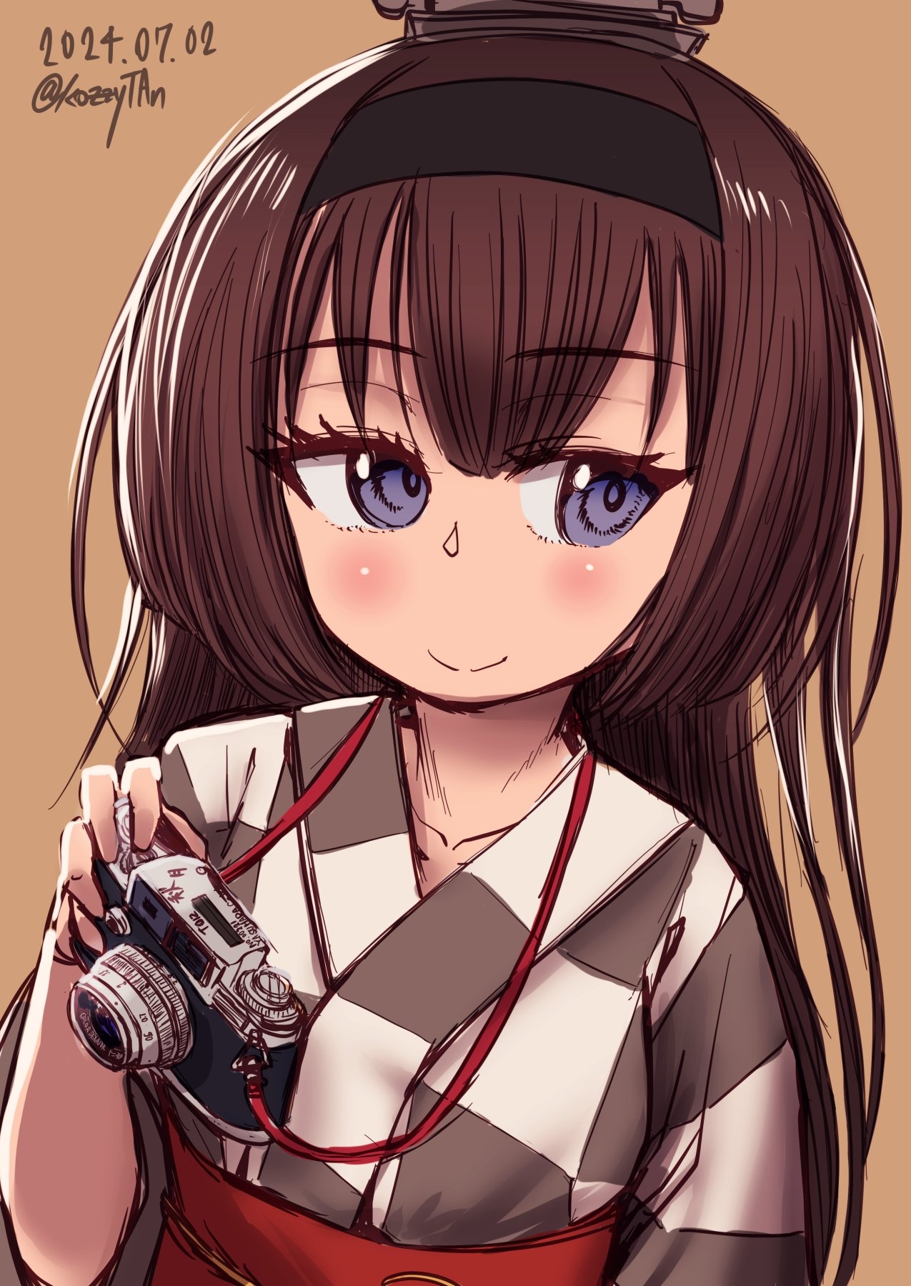 Safebooru - 1girl akizuki (kancolle) akizuki (yukata mode) (kancolle) black headband brown hair ...