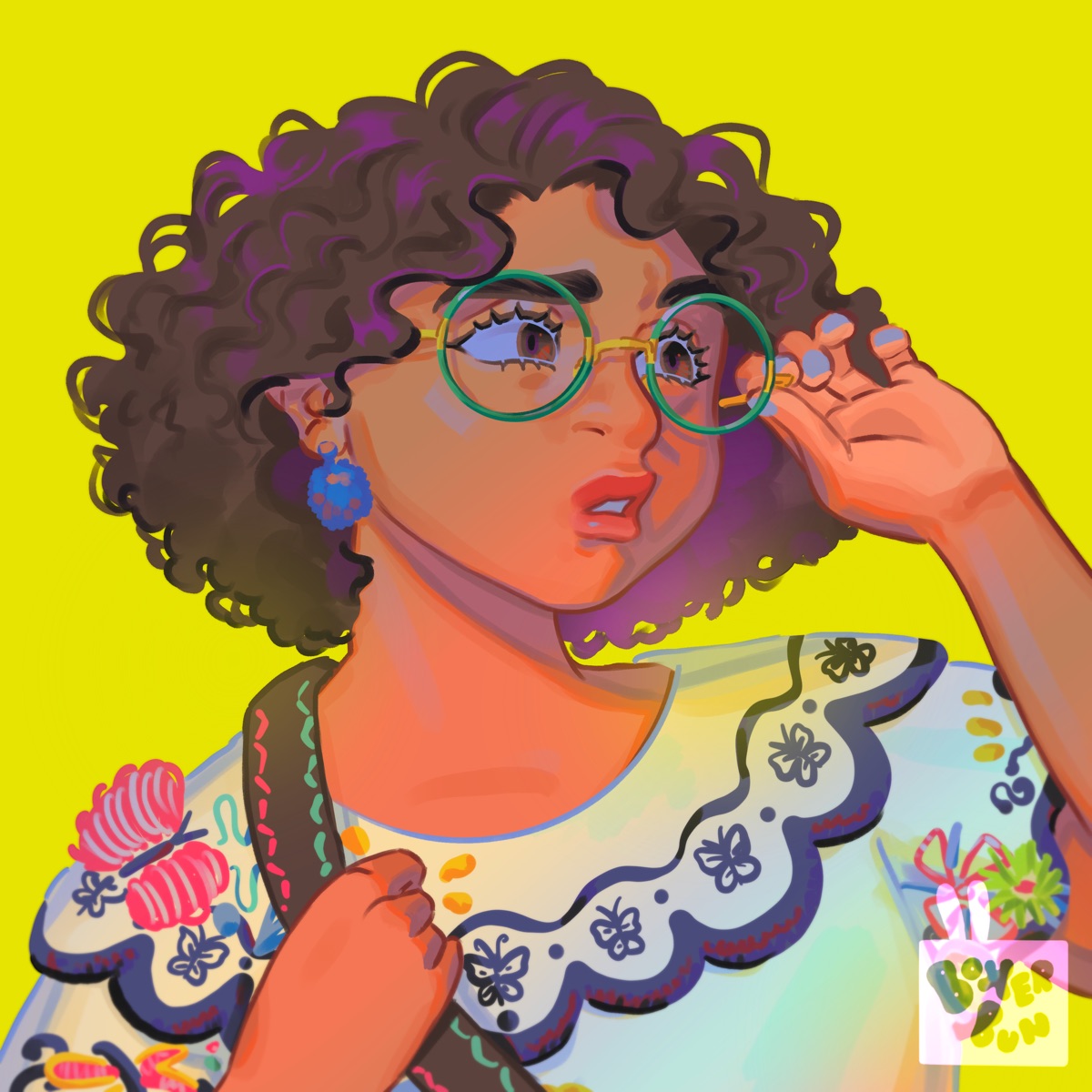 Safebooru - 1girl aquiboni brown eyes brown hair curly hair dark-skinned female dark skin dress ...