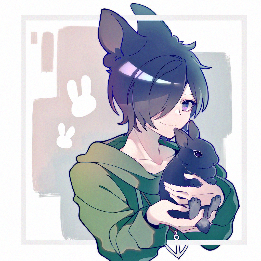 Safebooru - 1boy aiba ibuki anchor necklace animal animal ears black ...