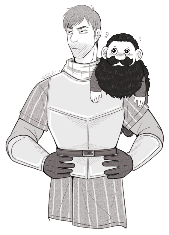 Safebooru - 2boys alternate species beard blush carrying carrying person chilchuck tims ...